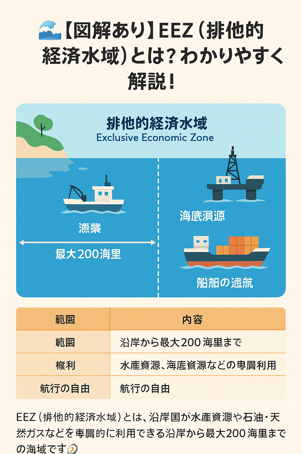 【図解あり】EEZ（排他的経済水域）とは？わかりやすく解説！ | YOKUSURUブログ